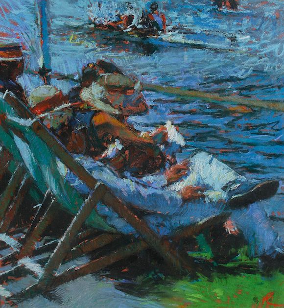 Bonhams : Mark Rowbotham (British, born 1959) A leisurely afternoon at ...