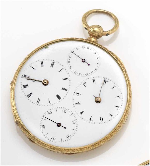 Bonhams : Lebet & Fils. A mid 19th century gold case dual time zone ...