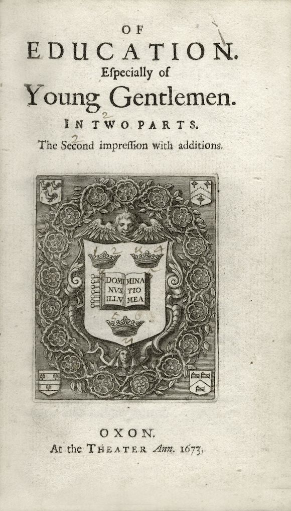 Bonhams : WALKER (OBADIAH) Of Education. Especially of Young Gentlemen. In Two Parts