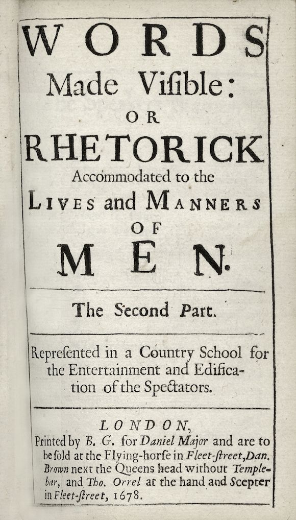 Bonhams : SHAW (SAMUEL) Words Made Visible or Grammar and Rhetorick ...