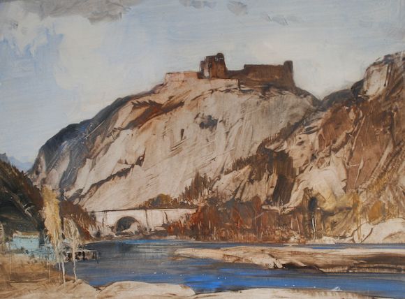 Bonhams : Cecil Arthur Hunt (British, 1873-1965) A hilltop fortress ...