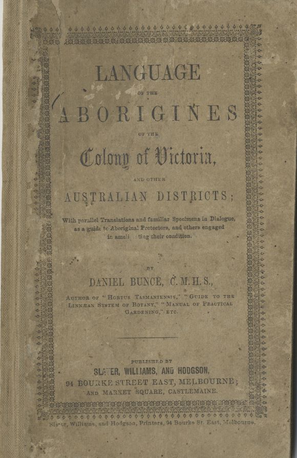 Bonhams : AUSTRALIAN ABORIGINAL BUNCE (DANIEL) Language of the ...