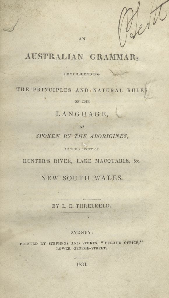 Bonhams : AUSTRALIAN ABORIGINAL THRELKELD (LANCELOT EDWARD) An ...