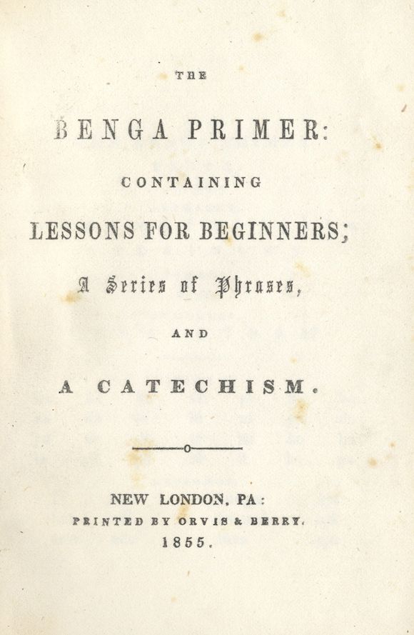 Bonhams : BENGA, CORISCO BAY ISLANDS MACKEY (JAMES L.) A Grammar of the ...