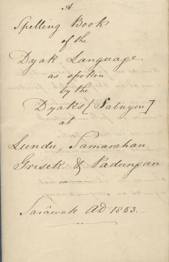 Bonhams : SARAWAK, DYAK A Spelling Book of the Dyak Language as spoken ...