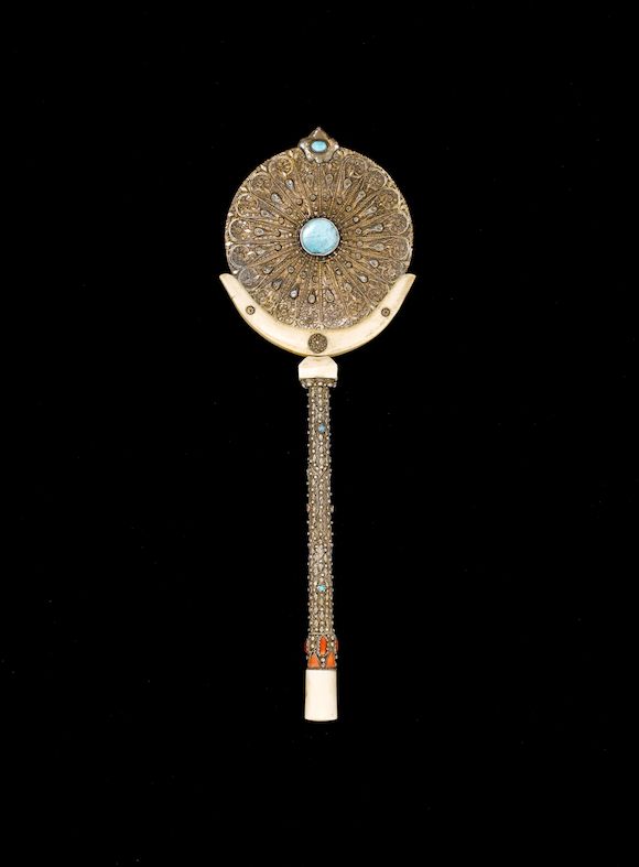 Bonhams : An Ottoman ivory-mounted silver hand Mirror Turkey, 19th ...