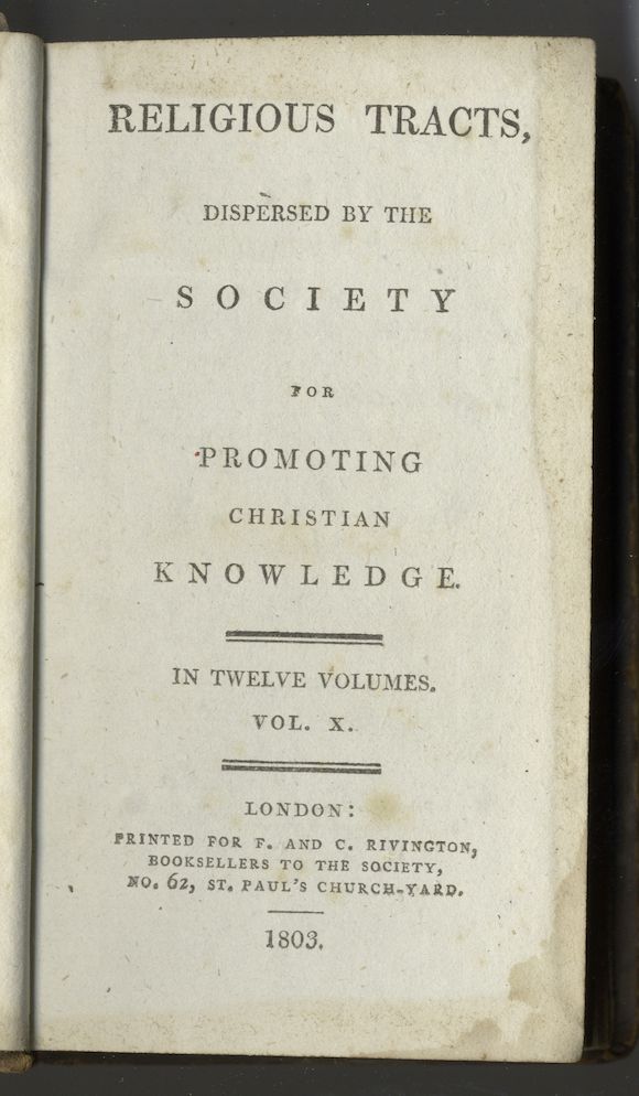 Bonhams : S.P.C.K. TRACTS Religious Tracts, vol. 10 only, 13 tracts in ...