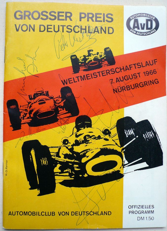 Bonhams Cars : A signed 1966 German Grand Prix Programme,