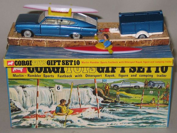 Bonhams : Corgi Gift Set 10 Marlin Rambler with kayak