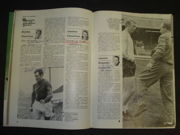 Bonhams : 1966 souvenir magazine signed by England team