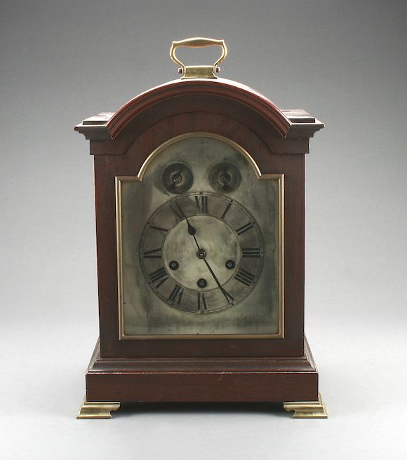Bonhams : An early 20th Century German mahogany-cased three-train ...