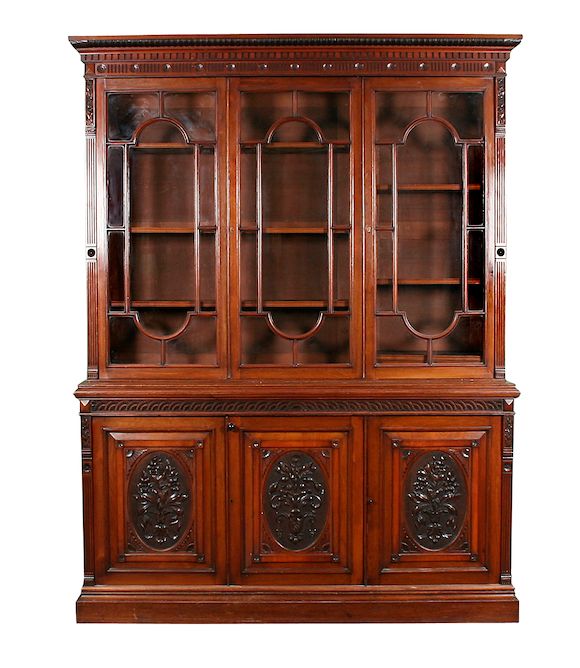 Bonhams : A late Victorian carved walnut library bookcase