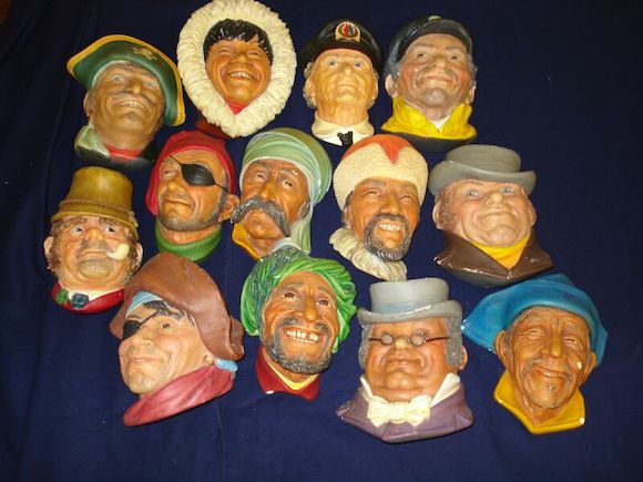 Bonhams : A set of twelve Bosson's plaster wall masks