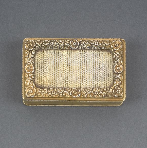Bonhams : An unmarked silver-gilt snuff box, probably 19th century ...