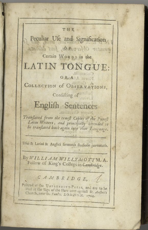 Bonhams : WILLYMOTT (WILLIAM) The Peculiar Use and Signification of ...