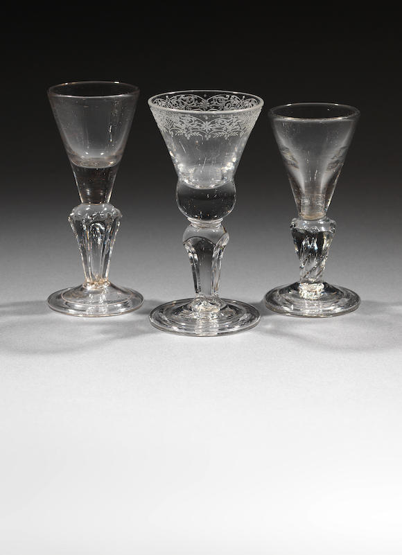 Bonhams A Pedestal Stem Wine Glass Circa 1715