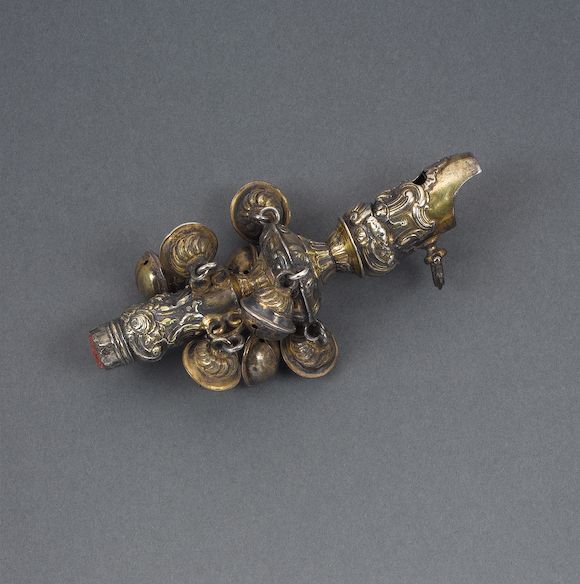 Bonhams : A George III silver-gilt child's rattle, by Thomas Fair ...