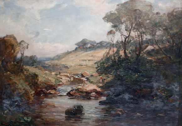 Bonhams : George Whitton Johnstone (British, 1849-1901) Figures by a ...