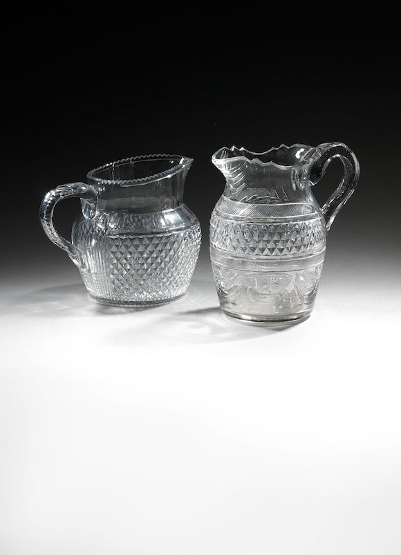 Bonhams : Two Irish cut glass jugs early 19th century