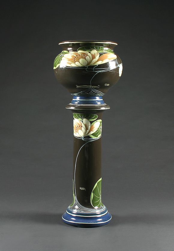 Bonhams : An Art Nouveau pottery jardinière and stand by R Dean