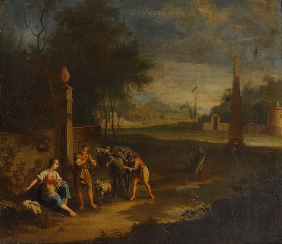 Bonhams : Veneto School, 18th Century An extensive Italianate landscape