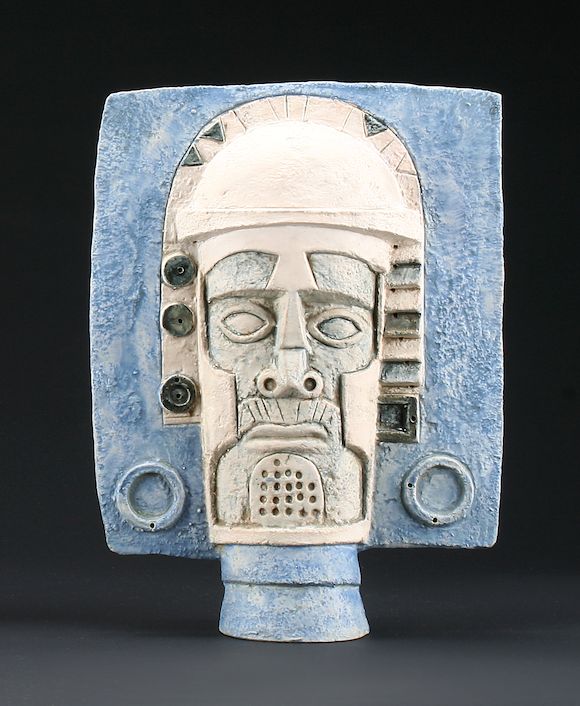 Bonhams : A Troika pottery mask by Annette Walters
