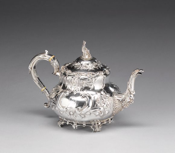 Bonhams : A Victorian silver teapot, by Richard Martin & Ebenezer Hall ...