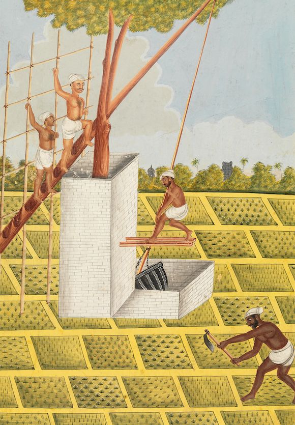 Bonhams : A gardener drawing water; a hawker or pedlar; four tradesmen ...