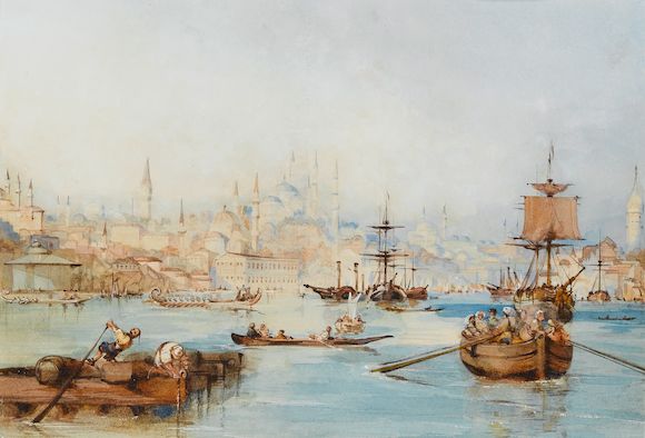 Bonhams : Thomas Allom (British, 1804-1872) Constantinople from the ...