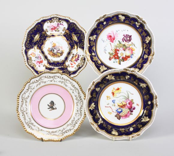 Bonhams : A Daniel dessert plate, a pair of plates and a Flight, Barr ...