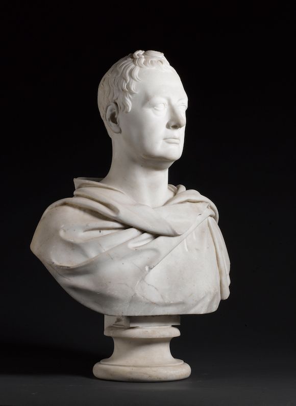 Bonhams : John Gibson, English, 19th (1791-1866) A carved marble bust ...