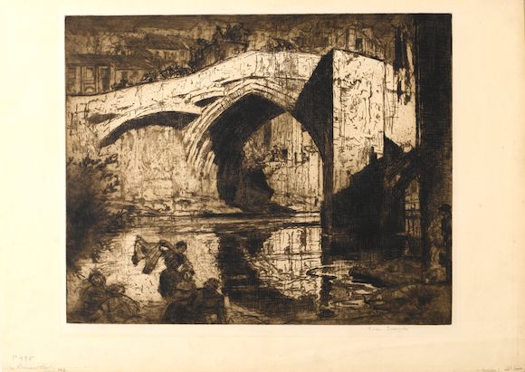 Bonhams : Sir Frank Brangwyn, R.A. (British, 1867-1956) Bridge, Barnard Castle Etching, 1907, on ...