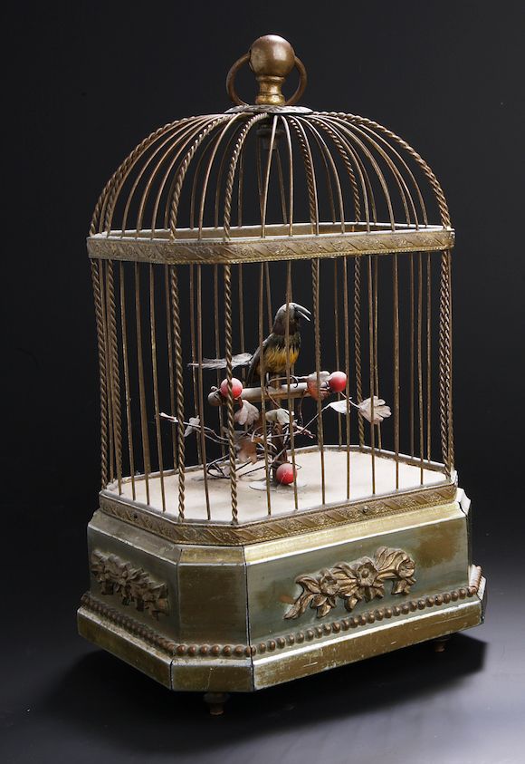 Bonhams : An early 20th century caged bird automaton