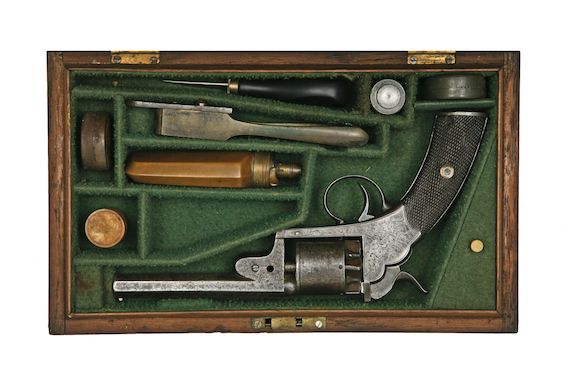 Bonhams : A Cased 80-Bore Five-Shot Single-Action Percussion Revolver ...