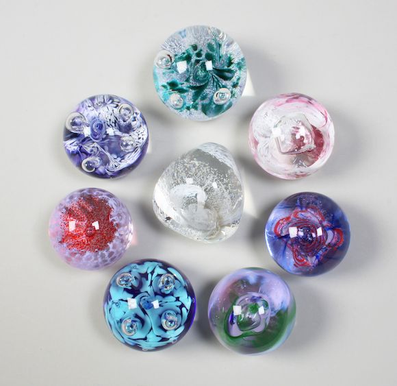 Bonhams : Eight Caithness small paperweights