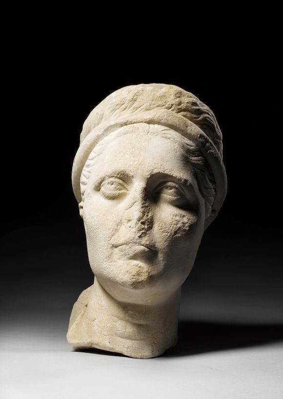 Bonhams : A Roman marble female head