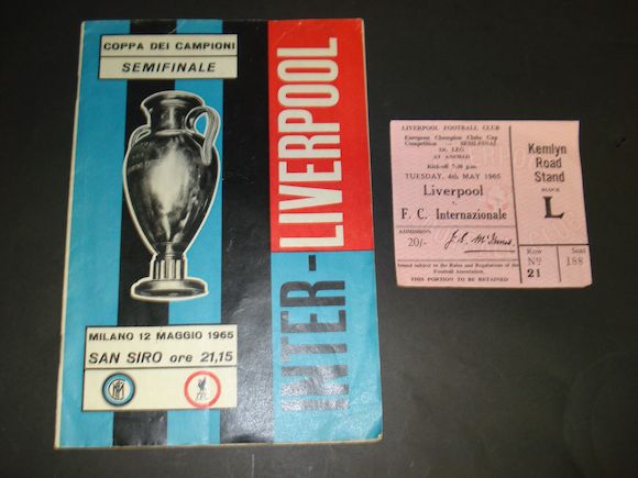 Bonhams : Inter Milan v Liverpool 1965 programme
