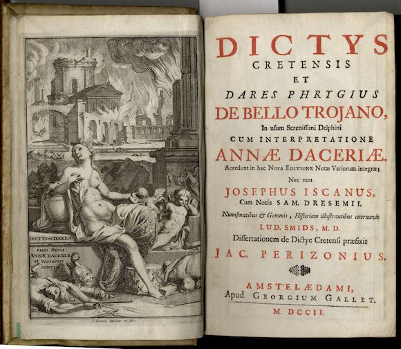 Bonhams : DICTUS CRETENSIS and DARES PHRYGIUS De bello trojano, in usum ...