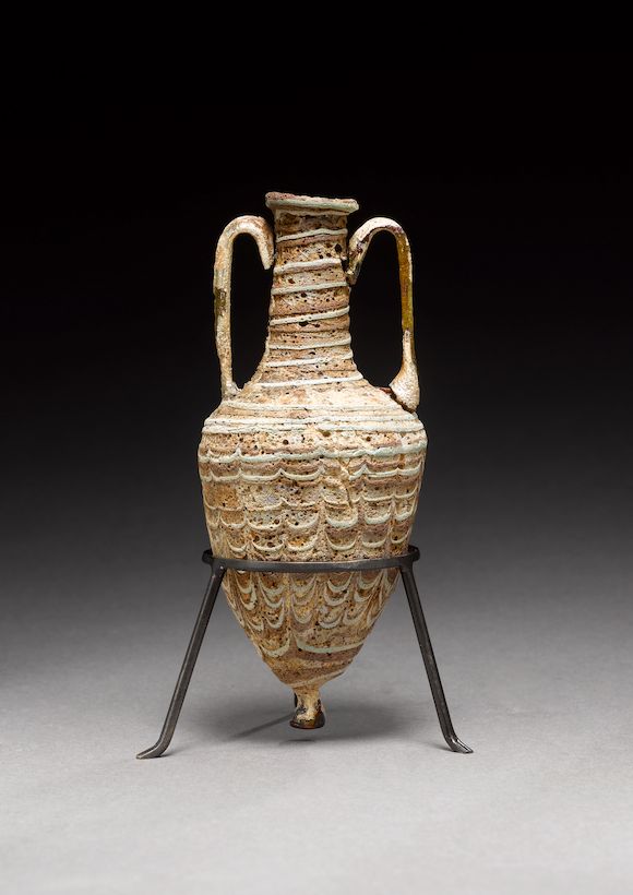 Bonhams : A Greek core-formed glass amphora