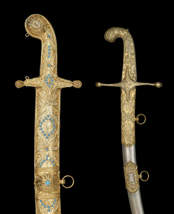 Bonhams : An Arabian Gilt-Mounted Presentation Sabre