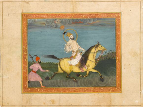 Bonhams : A prince on horseback, a retainer running alongside across a ...