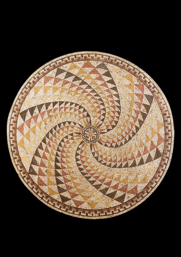 Bonhams : A Roman geometric mosaic roundel