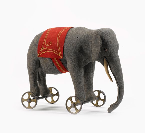 Bonhams : Steiff Elephant on wheels, German circa 1909