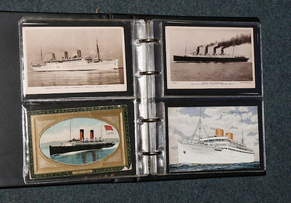 Bonhams : An album of shipping postcards printed and drawn, including ...