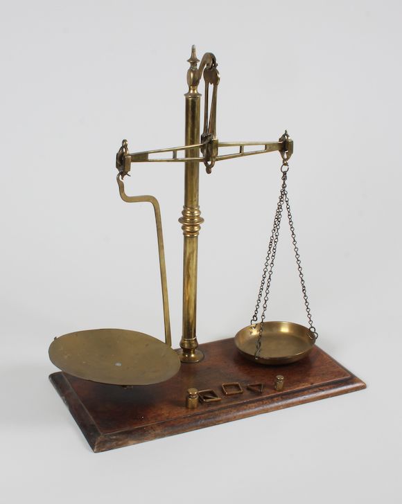 Bonhams : A set of Victorian brass balance scales and weights by ...