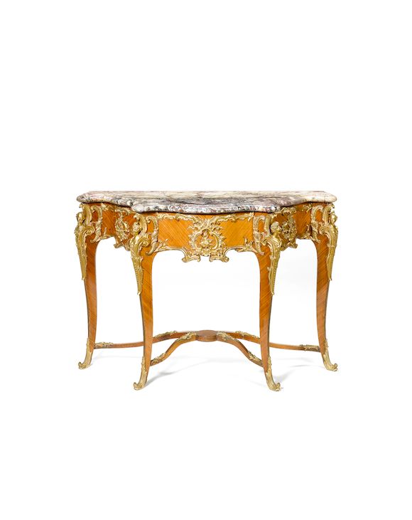 Bonhams : A French Louis XV style ormolu-mounted kingwood console table ...