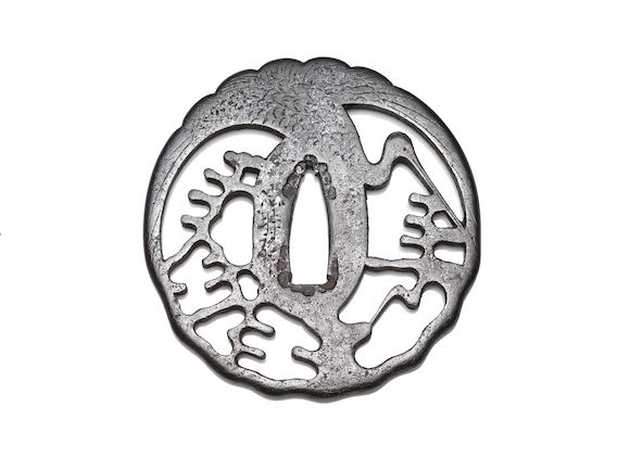 Bonhams : An Akasaka tsuba Attributed to Tadatoki VIII, late Edo Period