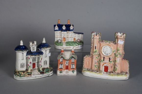 Bonhams : A Staffordshire flatback model of Stanfield Hall