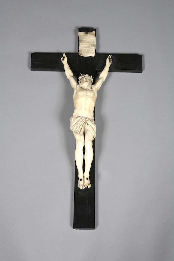 Bonhams A 19th Century Carved Ivory Corpus Christi