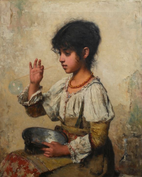 Bonhams : Alexei Alexeevich Harlamoff (Russian, 1840-1925) Young girl ...